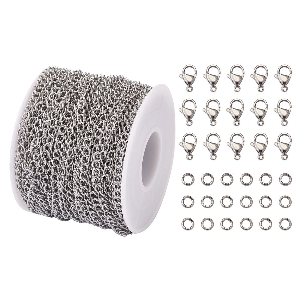 DIY Chain Bracelets & Necklaces Kits Including Stainless Steel Curb ...