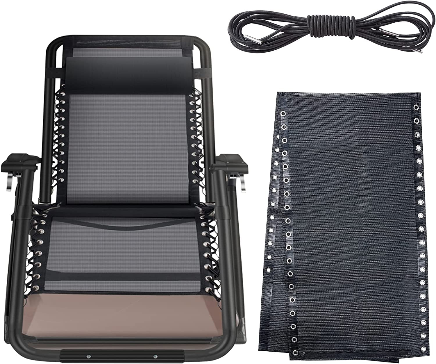 DIY Chair Replacement Fabric Black Folding Chair Repair Cloth Part for ...