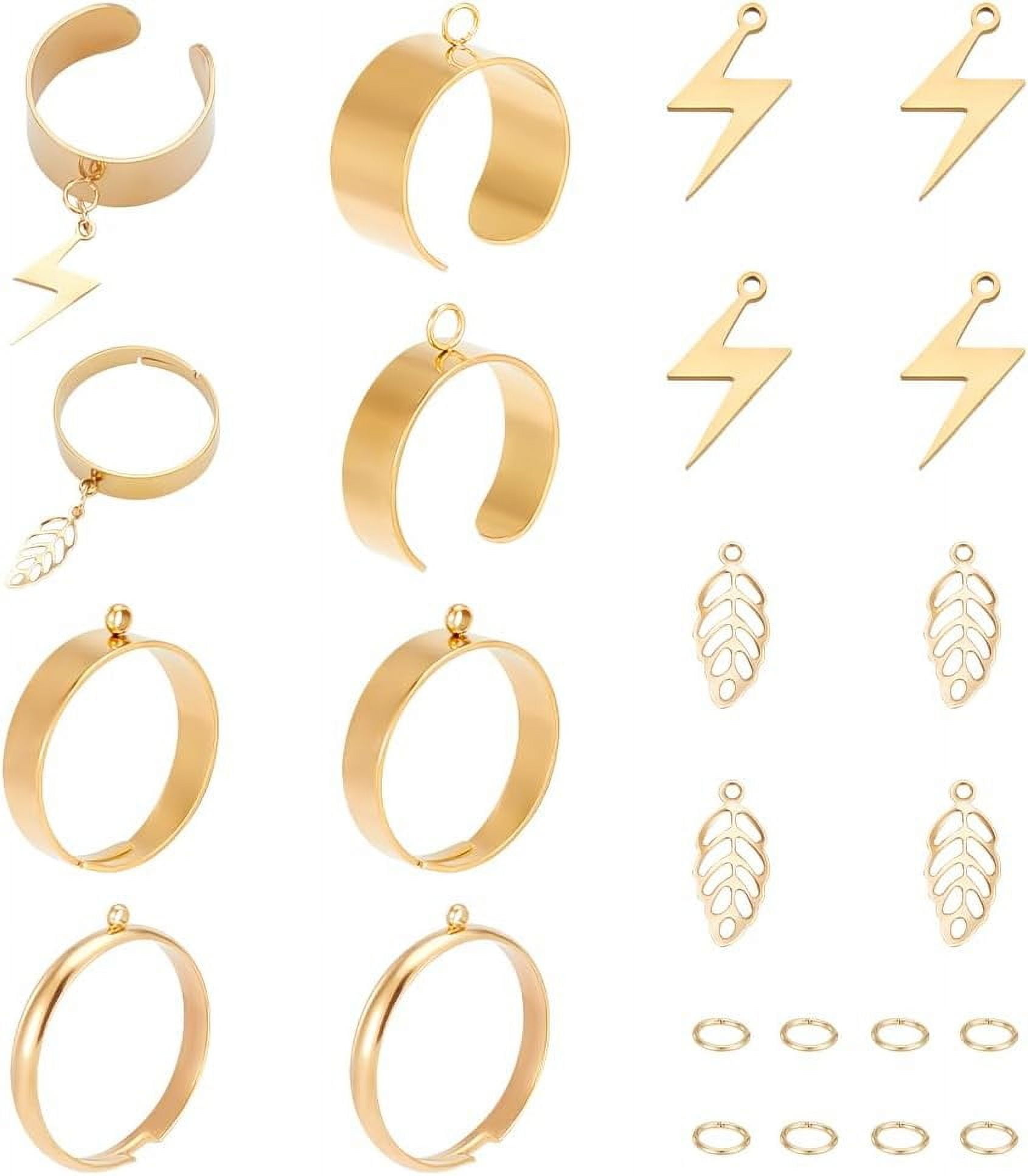 DIY Charm Adjustable Ring Making Kit Including 304 Stainless Steel Loop ...