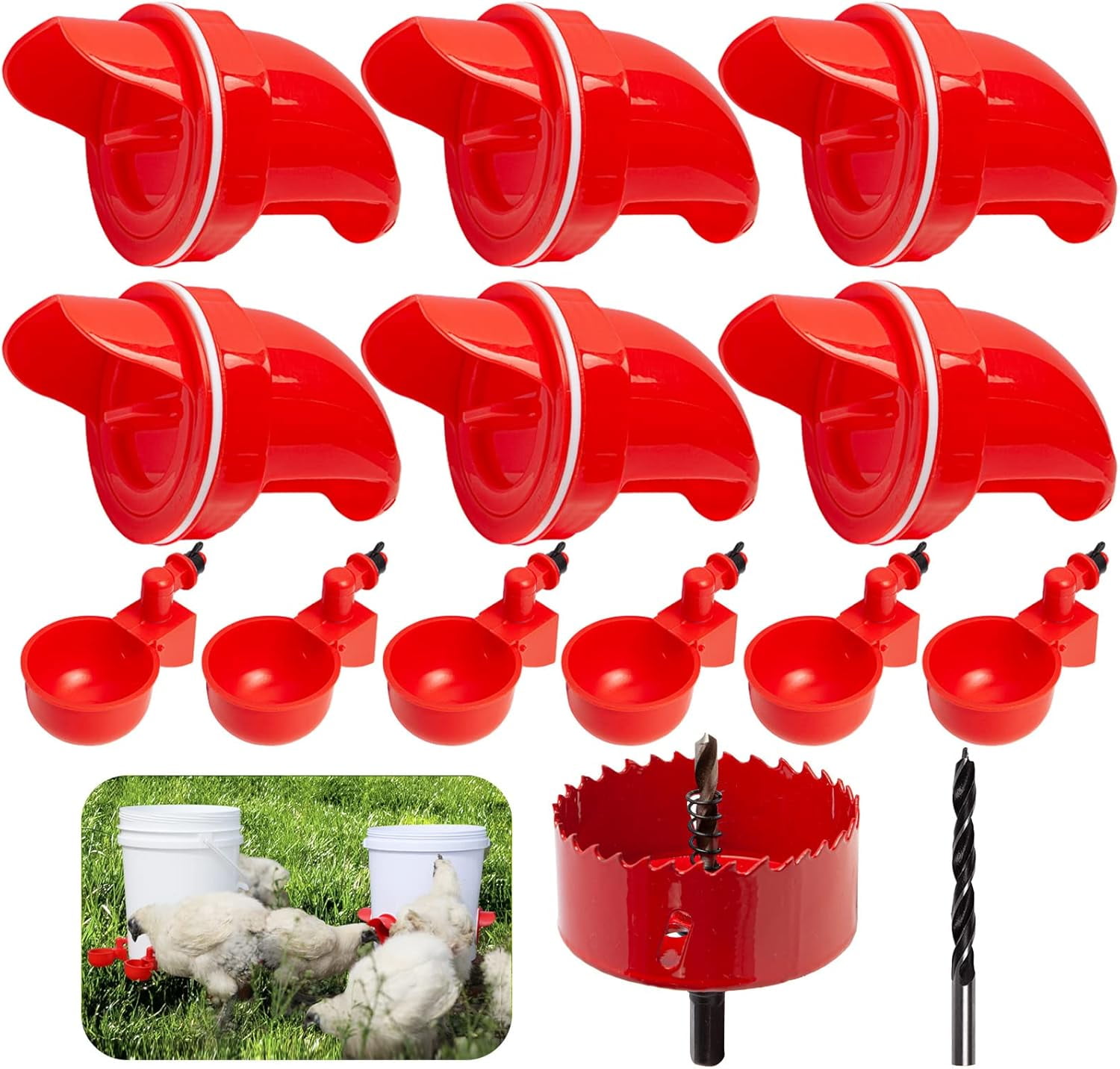 DIY Chicken Feeders No Waste, Automatic Chicken Feeders and Waterer Set ...