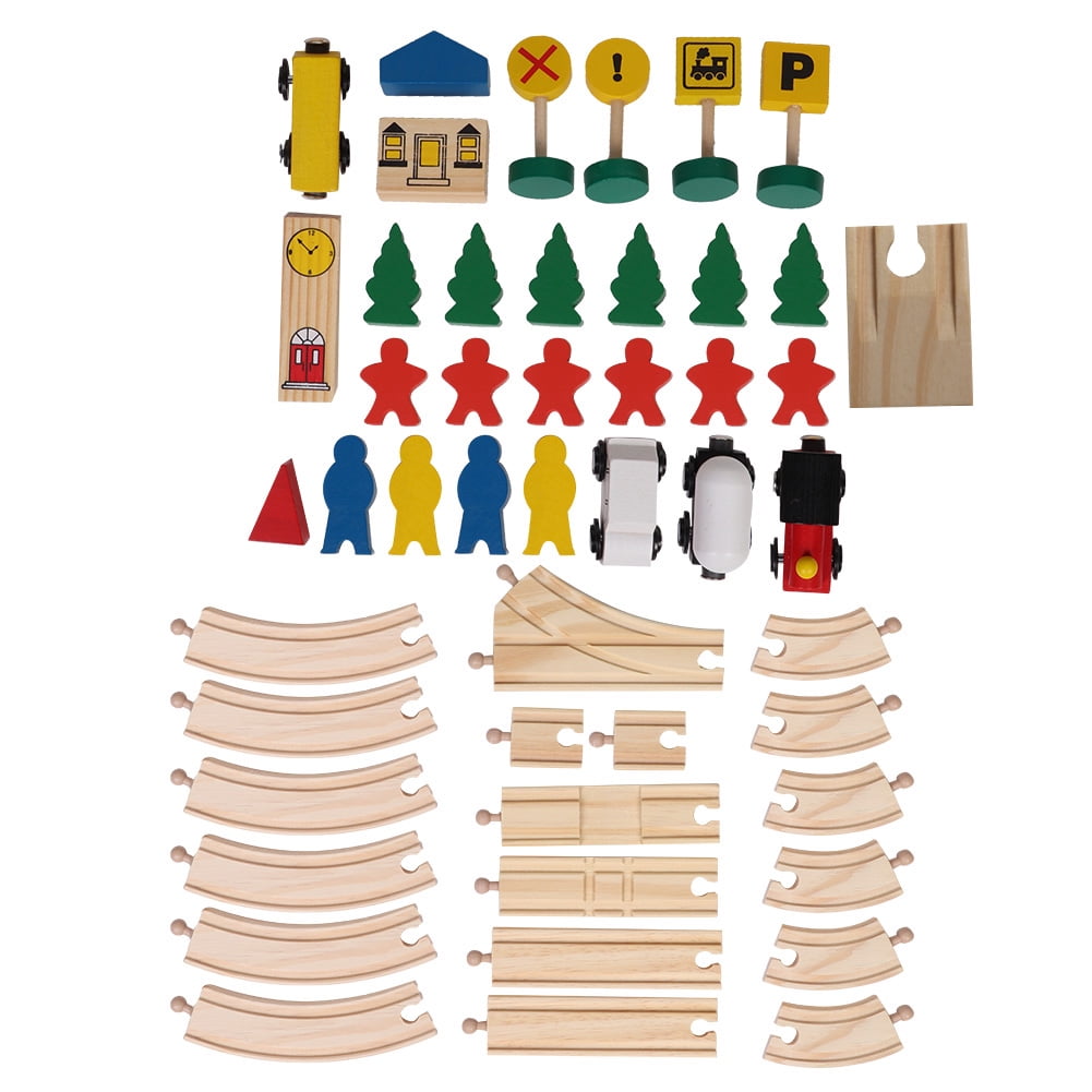 DIY Child Kid Early Educational Train Toy Wooden 8 Glyph Track Set ...