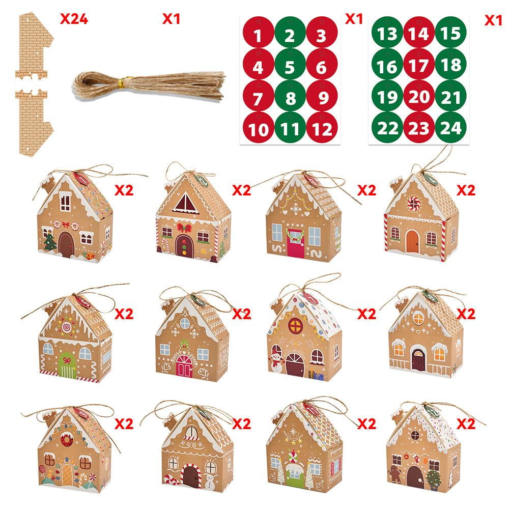 DIY Christmas Advent Calendar Boxes to Fill, Countdown Cottage ...
