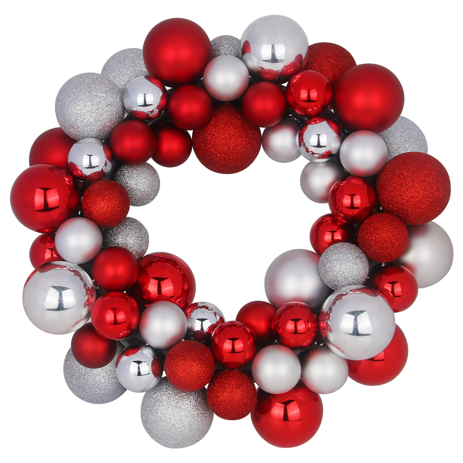 DIY Christmas Ball Wreath 14" Xmas Wreaths Ornaments Glitter Thicken ...