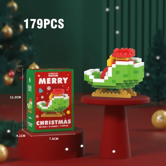 DIY Christmas Building Block Snowman Elk Santa Claus Model Micro Brick ...