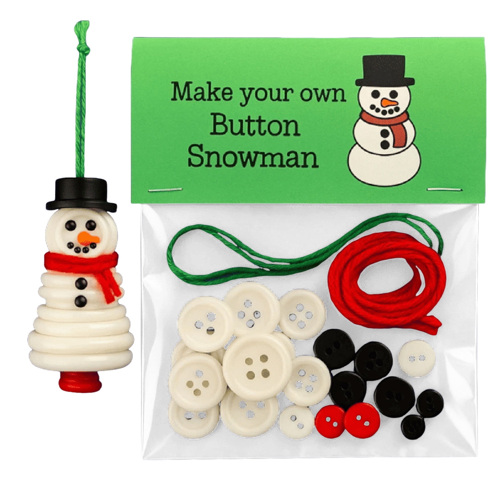 DIY Christmas Button Ornament Kit: Craft Hanging Decor for Xmas Tree ...