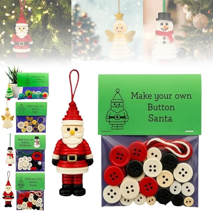 DIY Christmas Button Ornament Making Set, Fun Christmas Button with ...