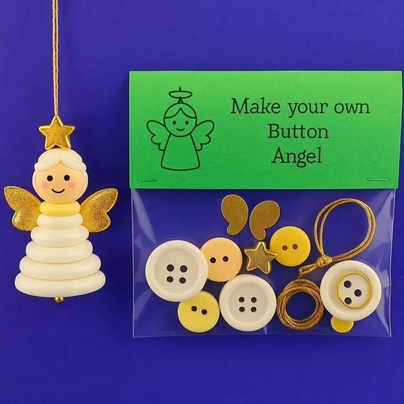 DIY Christmas Button Ornament Making Set–Fun Holiday Decorations for ...