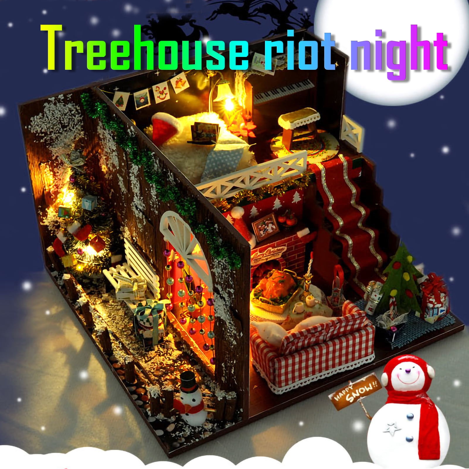 DIY Christmas Cottage Gift Assembly Handmade House Model Christmas Gift ...