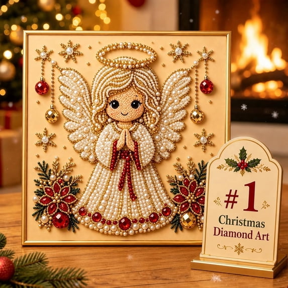 DIY Christmas Pearl Diamond Painting Art Kit with Frame, Christmas ...