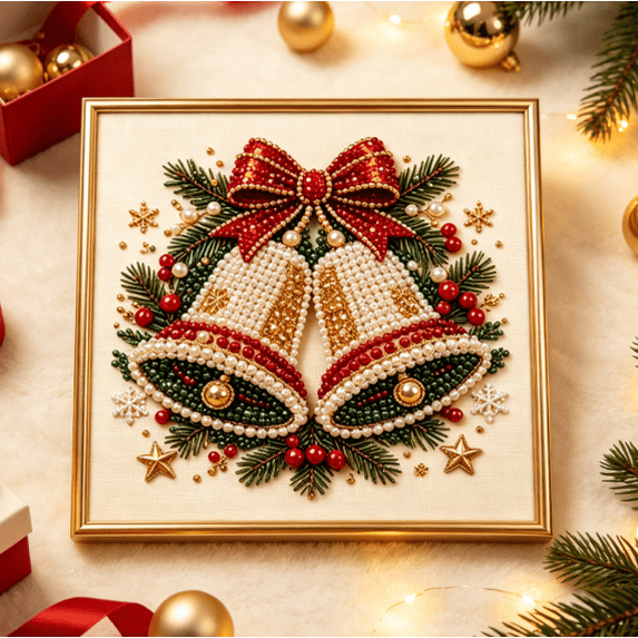 DIY Christmas Pearl Diamond Painting Art Kit with Frame, Premium 3D ...
