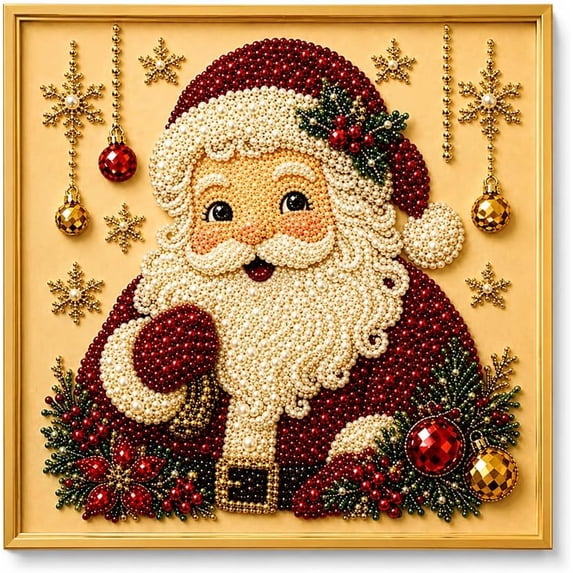 DIY Christmas Pearl Diamond Painting Art Kit with Frame, Premium ...