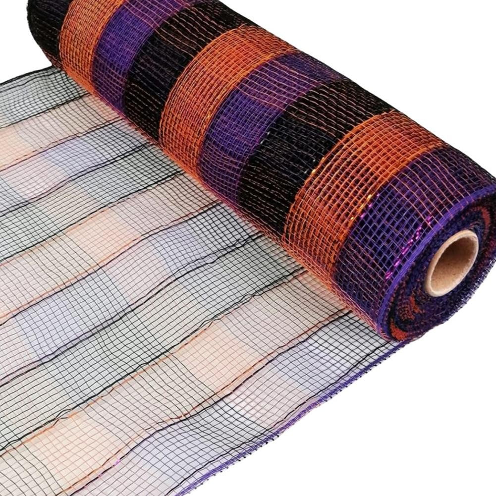 DIY Christmas Ribbon Mesh Roll,25cm x 910cm Decorative Striped Netting ...