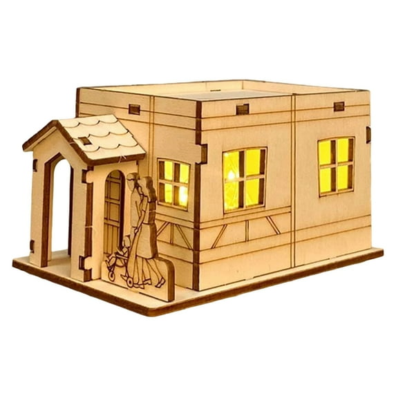 DIY Christmas Village House Craft Kit with LED Lights | Handmade Wooden ...