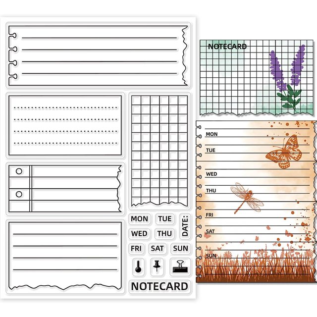 DIY Clear Stamp Notebook Stamp Silicone Stamp Set 5Pcs Silicone Notepad ...