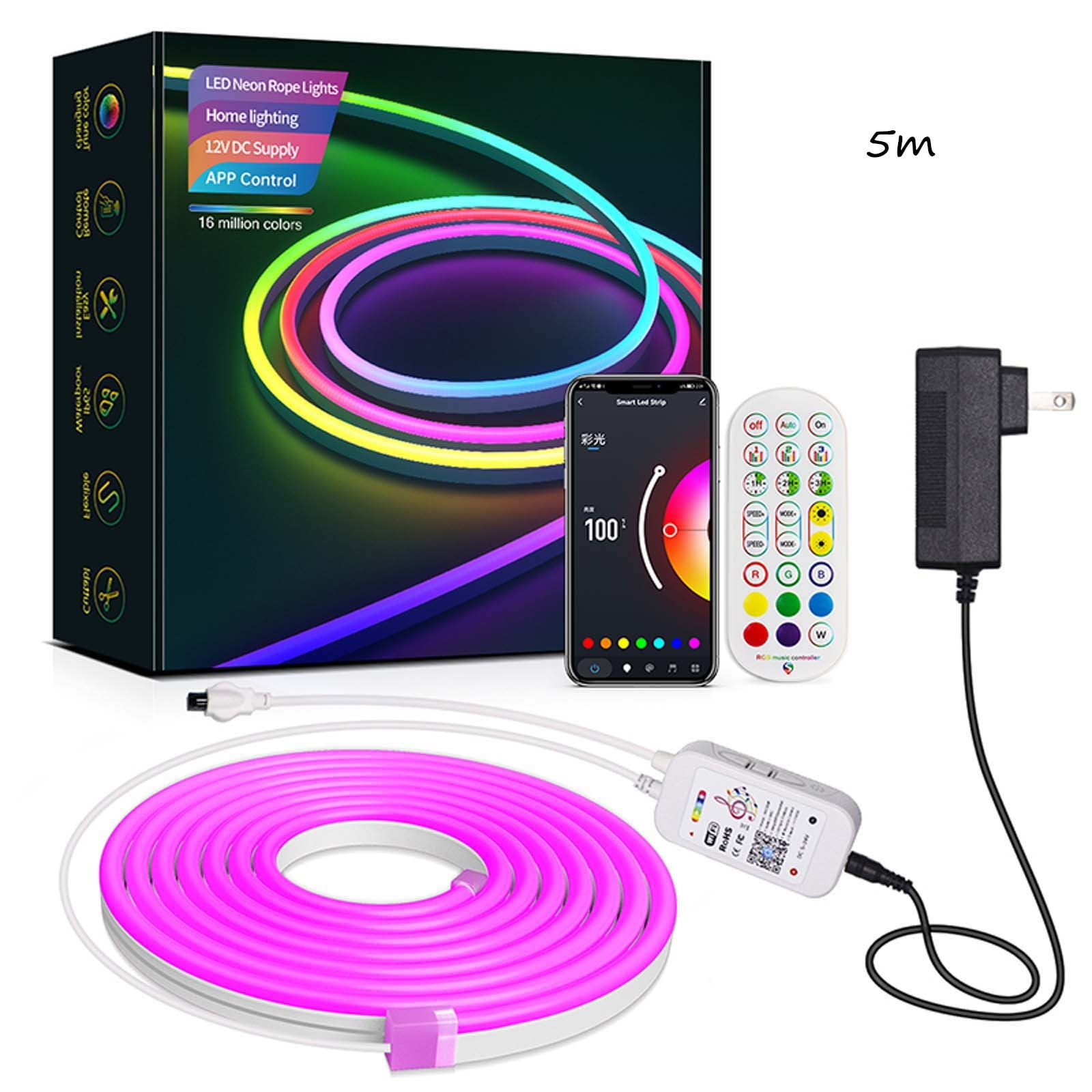 DIY Colorful LED Neon Light Colorful Light Graffiti WiFi Bluetooth ...