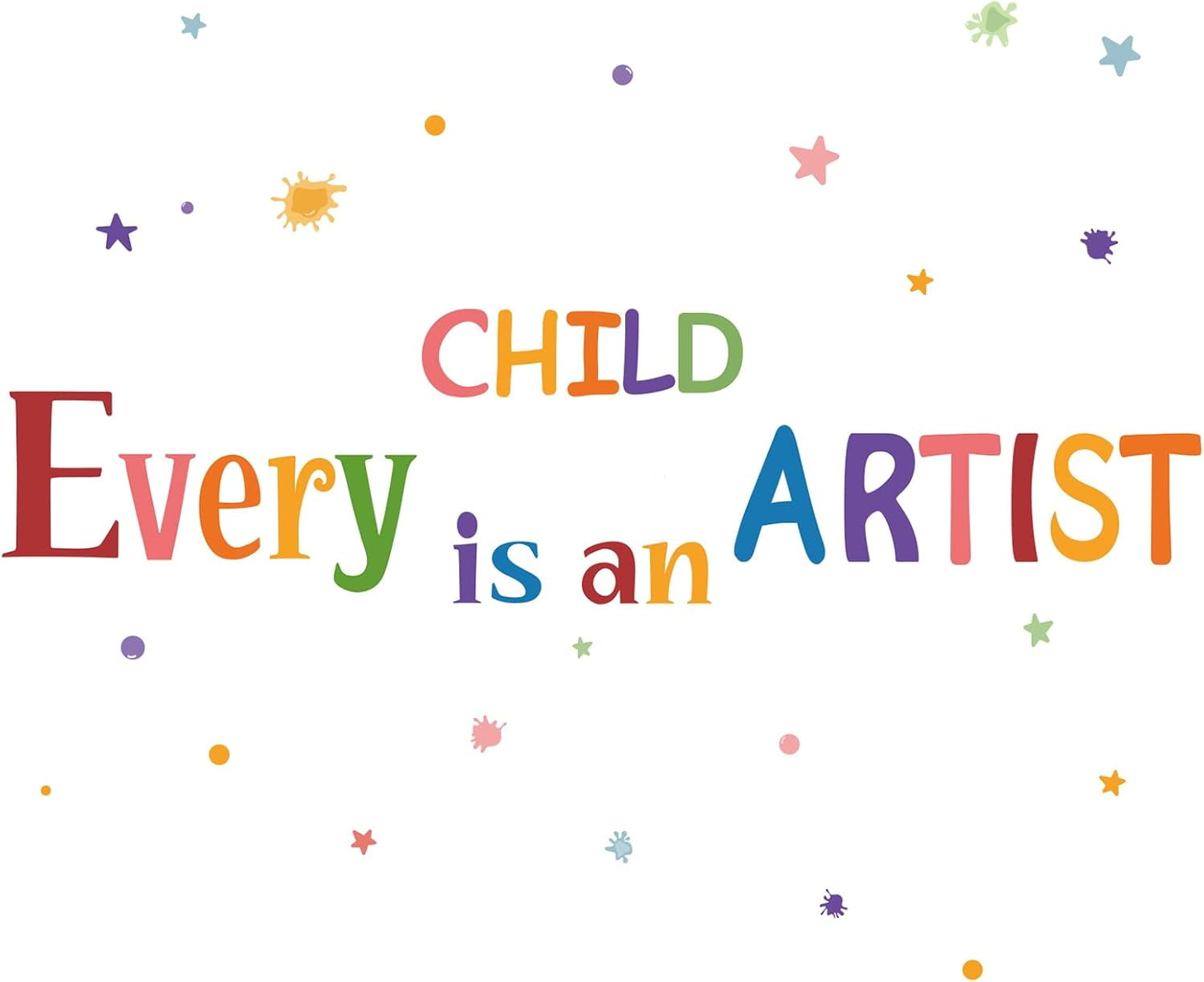 DIY Colorful Wall Stickers Every Child is an Artist Vinyl Wall Decor ...
