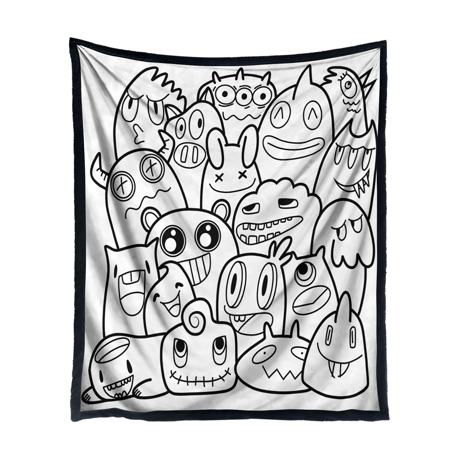 DIY Coloring Mat Set with 25 Markers, Happy Doodling Custom Art Blanket ...