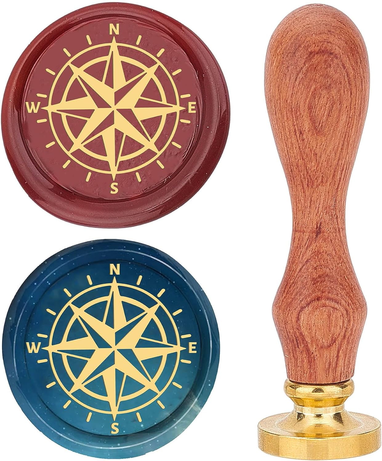 DIY Compass Wax Seal Stamp 25mm Sealing Wax Stamps Retro Rosewood ...