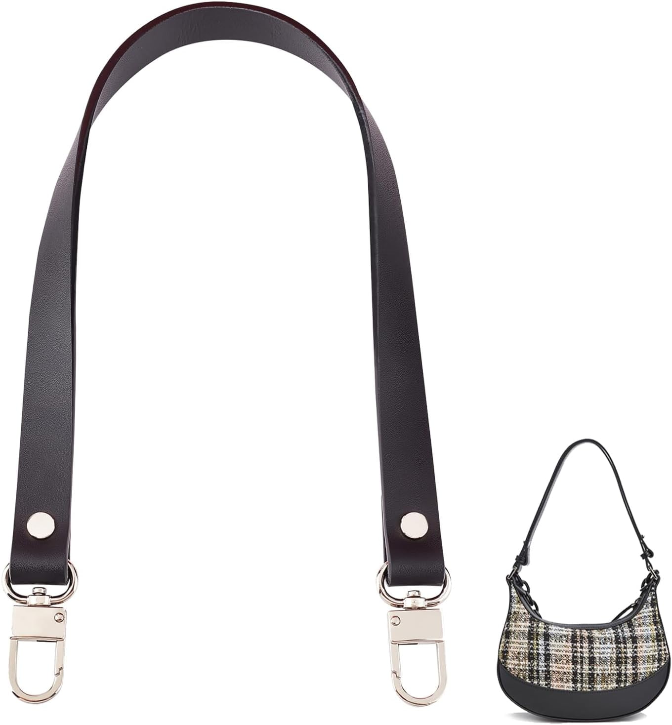 DIY Cowhide Handbag Handle 21.2 Inch Short Leather Bag Handle Strap ...