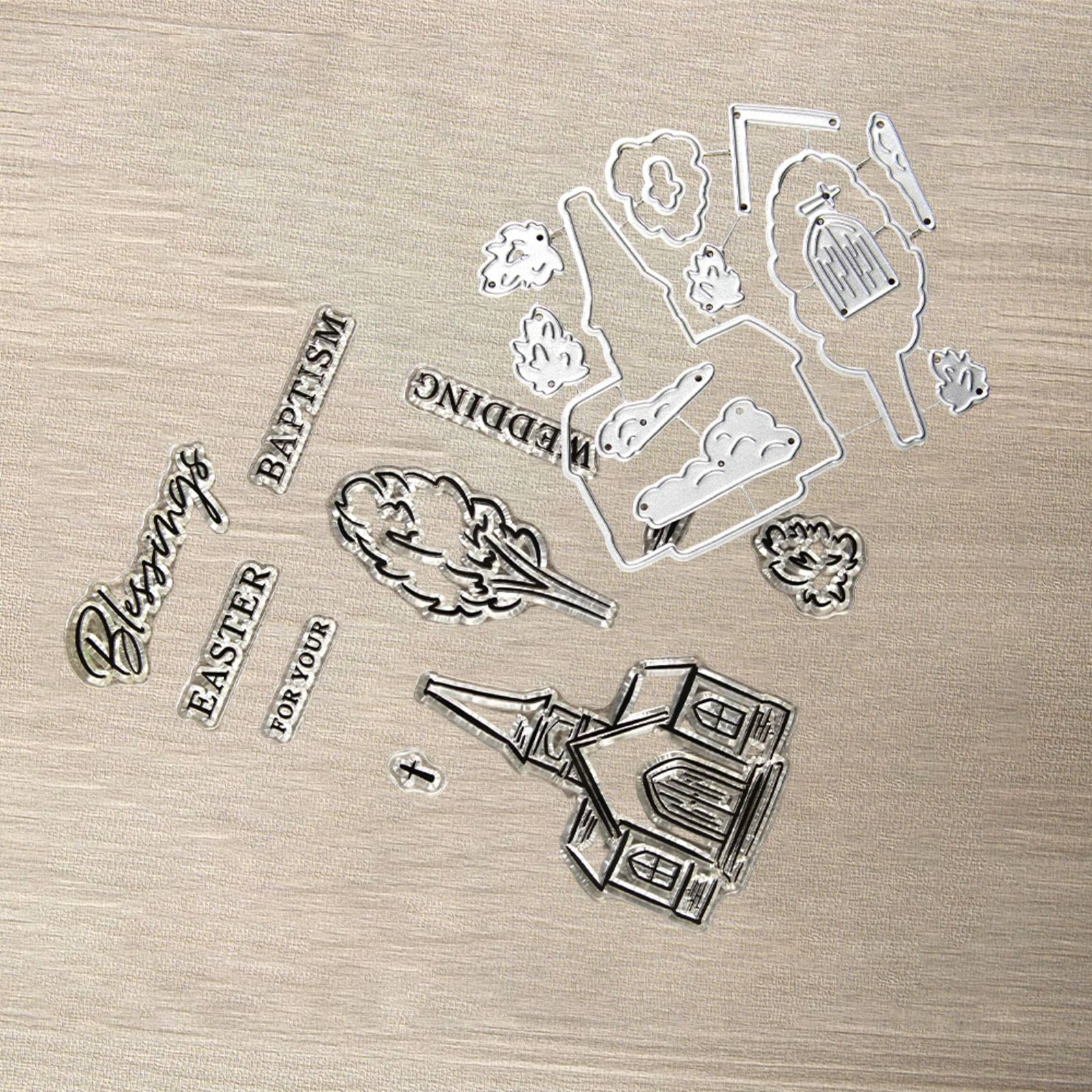 DIY Craft Clear Stamps & Cutting Dies Set for Journaling, Card Making ...