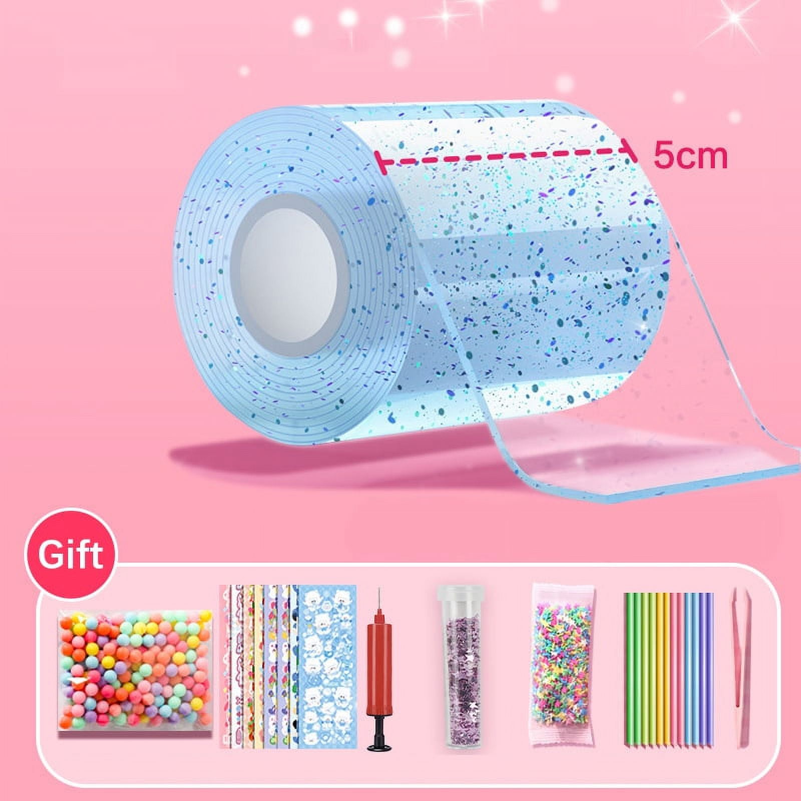 DIY Craft Pinch Toy Making Blowable Bubble Tape Non-marking Double-sided Adhesive Reusable Color ...