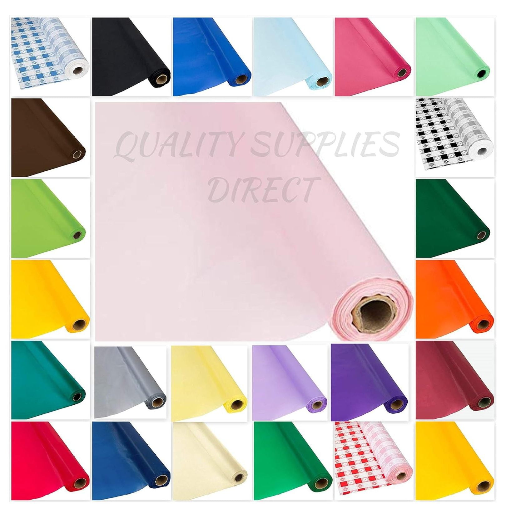 DIY Craft Pink Plastic Table Cover Roll-300 Feet Long (26 Colors ...