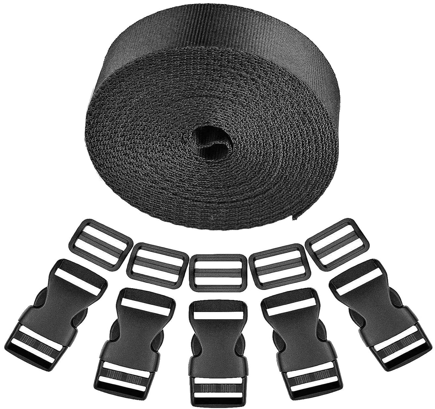 DIY Crafts 2 inch Set 4 Buckle 4 TriGlide Slide 4mtr Webbing Flat Side ...