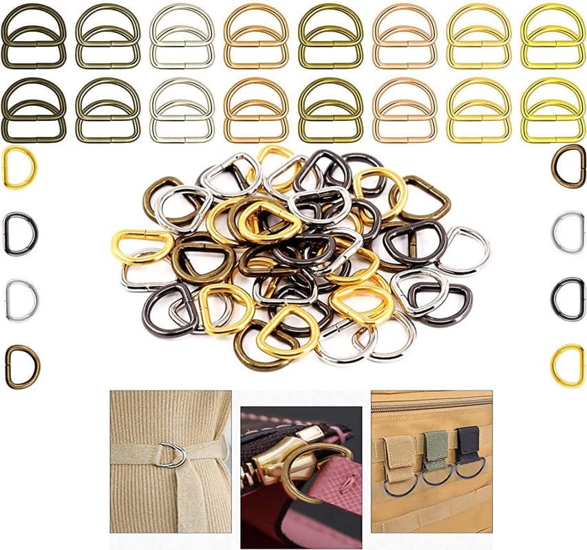 DIY Crafts 25 Pcs Antique Gold Silver Heavy Duty Metal D Ring Non ...