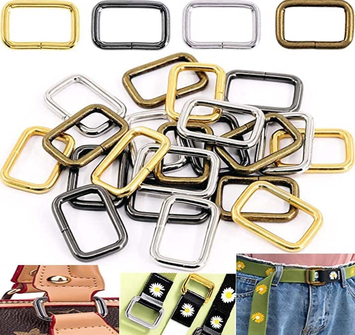 DIY Crafts 25x Metal Rectangle Ring Golden Heavy Duty 1 Inch 25 25x ...