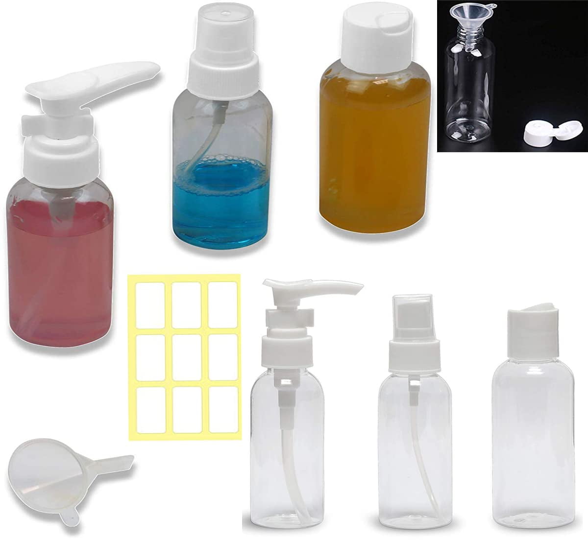 DIY Crafts 2x6 Transparent As Choice Travel Bottles Set Clear Plastic ...