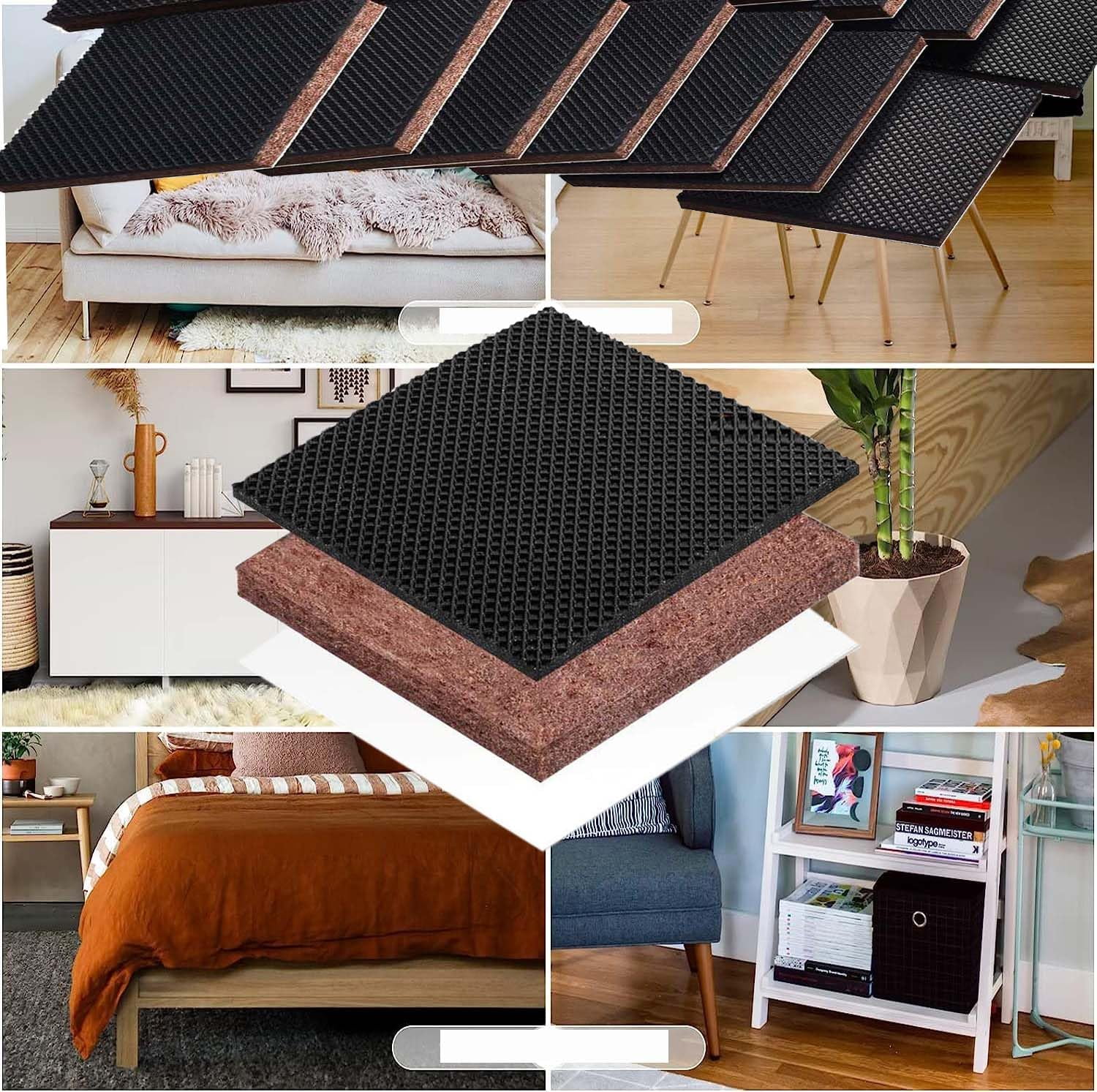 DIY Crafts 3X3 INCH 75mm Square 24 Pcs Self Adhesive Non Slip Home Door Handle Furniture Wall ...