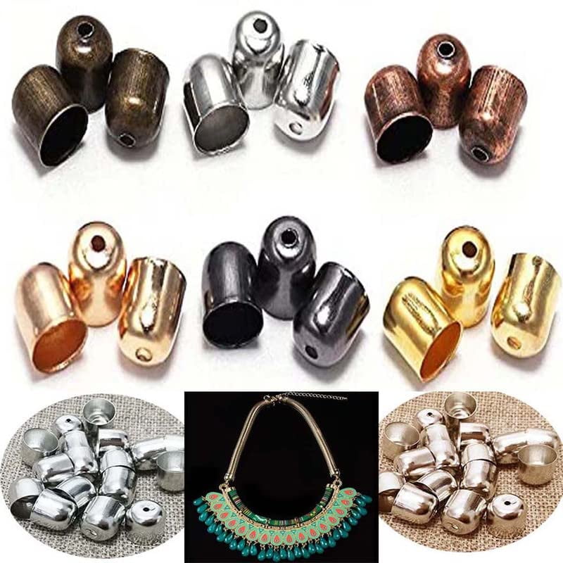 DIY Crafts 400 Pcs Antique Black Tassel Leather Cords Buckle End Tip ...