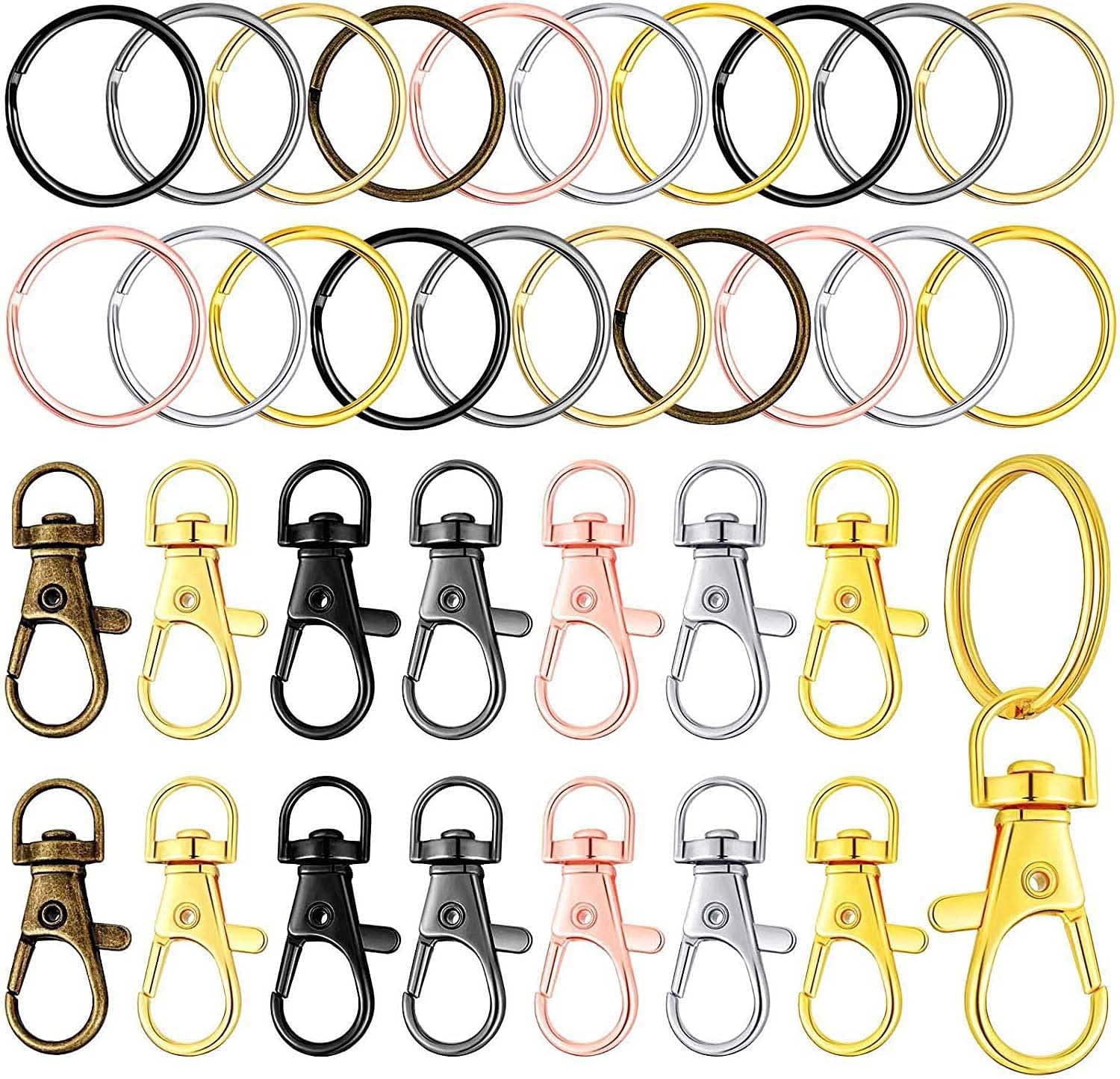 DIY Crafts 5 Pcs Slide Buckles Silvery Light Swivel Clasps D Rings ...
