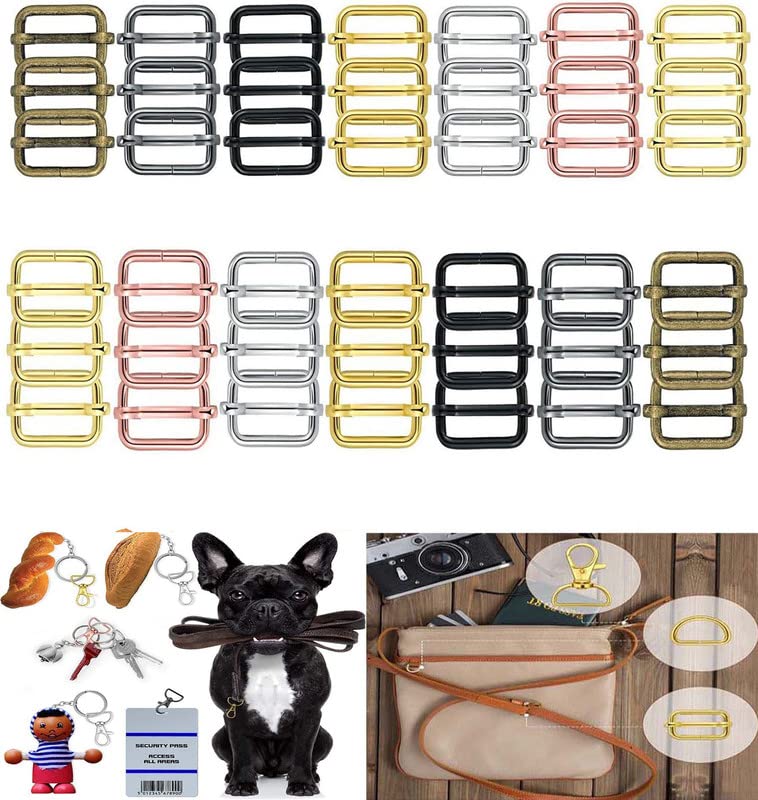 DIY Crafts 6 Pcs Slide Buckles Antique Bronze Round Swivel Snap Hooks ...
