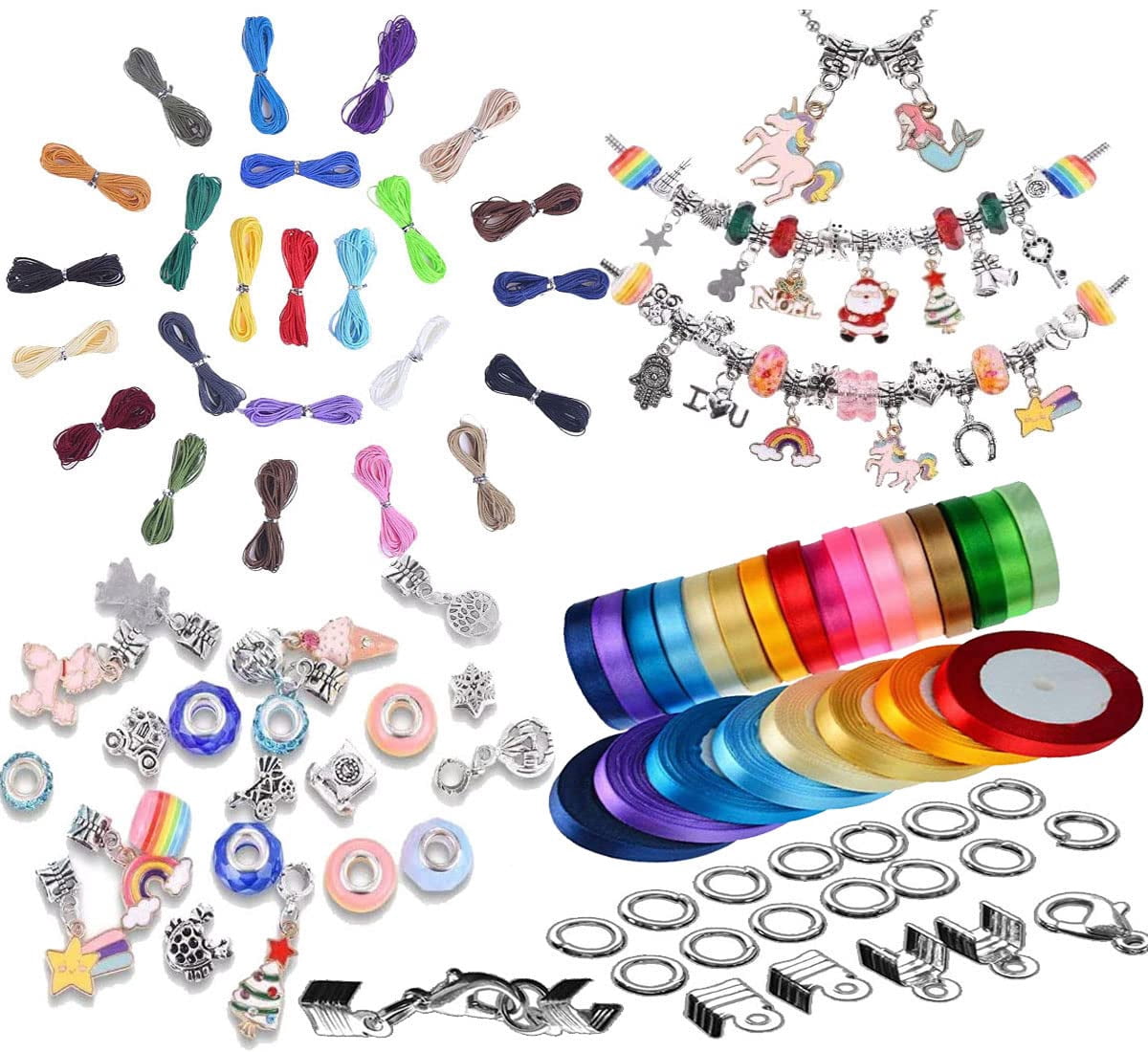 DIY Crafts 600x Pcs Mixed Design Kit Ribbon Jewelry Making Kit Splendid ...