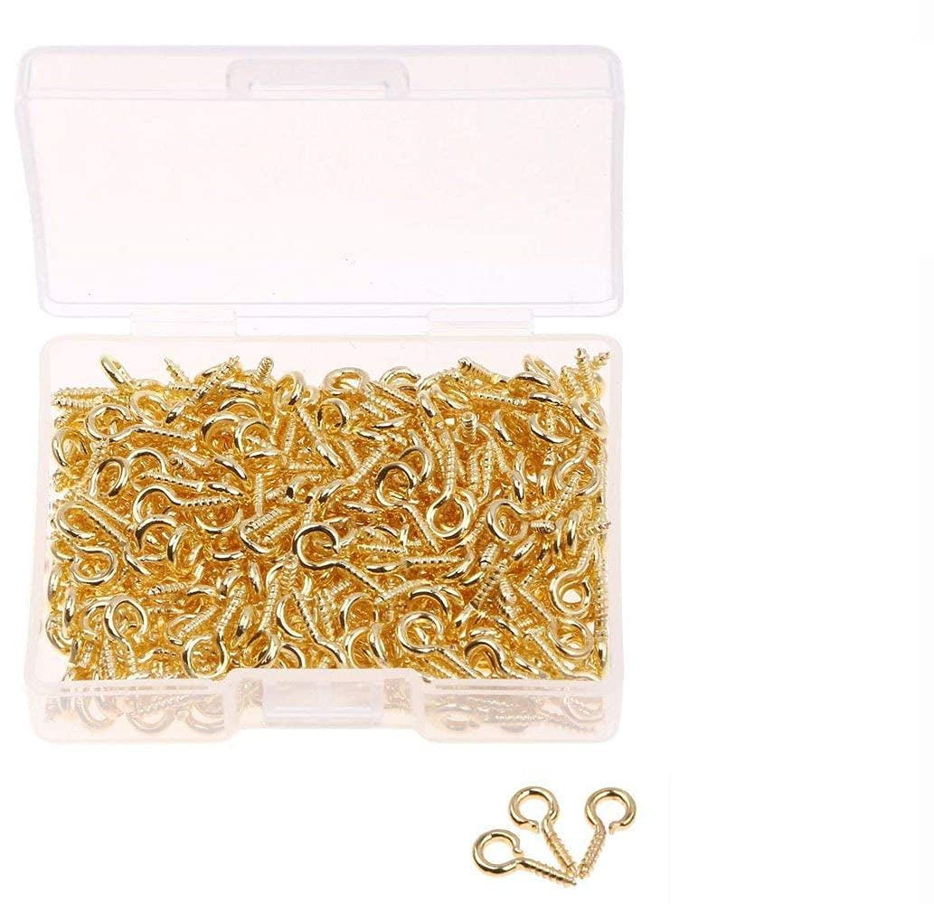 DIY Crafts CTDIYHI31094 1 inch Small Screw Eyes Metal Eye Screw Hooks ...