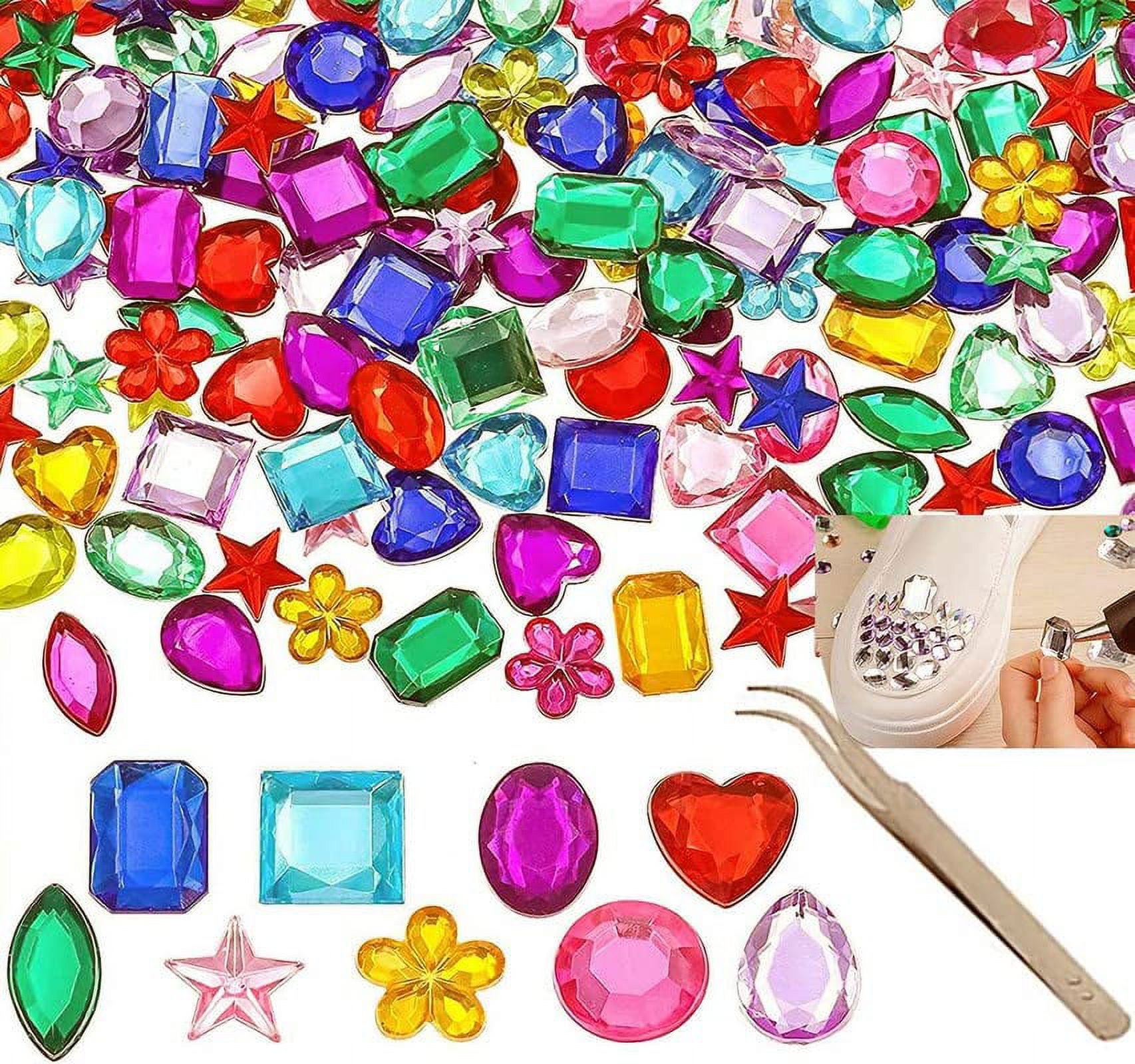 DIY Crafts Gems Jewels Acrylic Flatback Rhinestones Gemstone for Arts ...