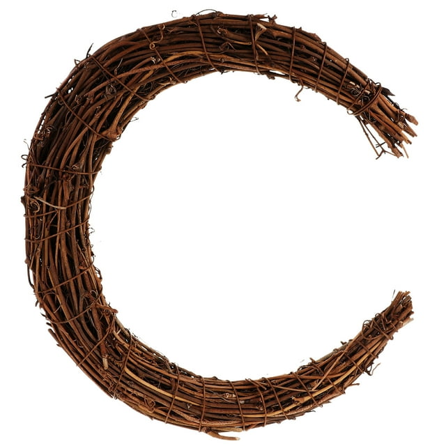 DIY Crafts Natural Rattan Wreath Moon Shaped Wreath Ring Rattan Vine ...