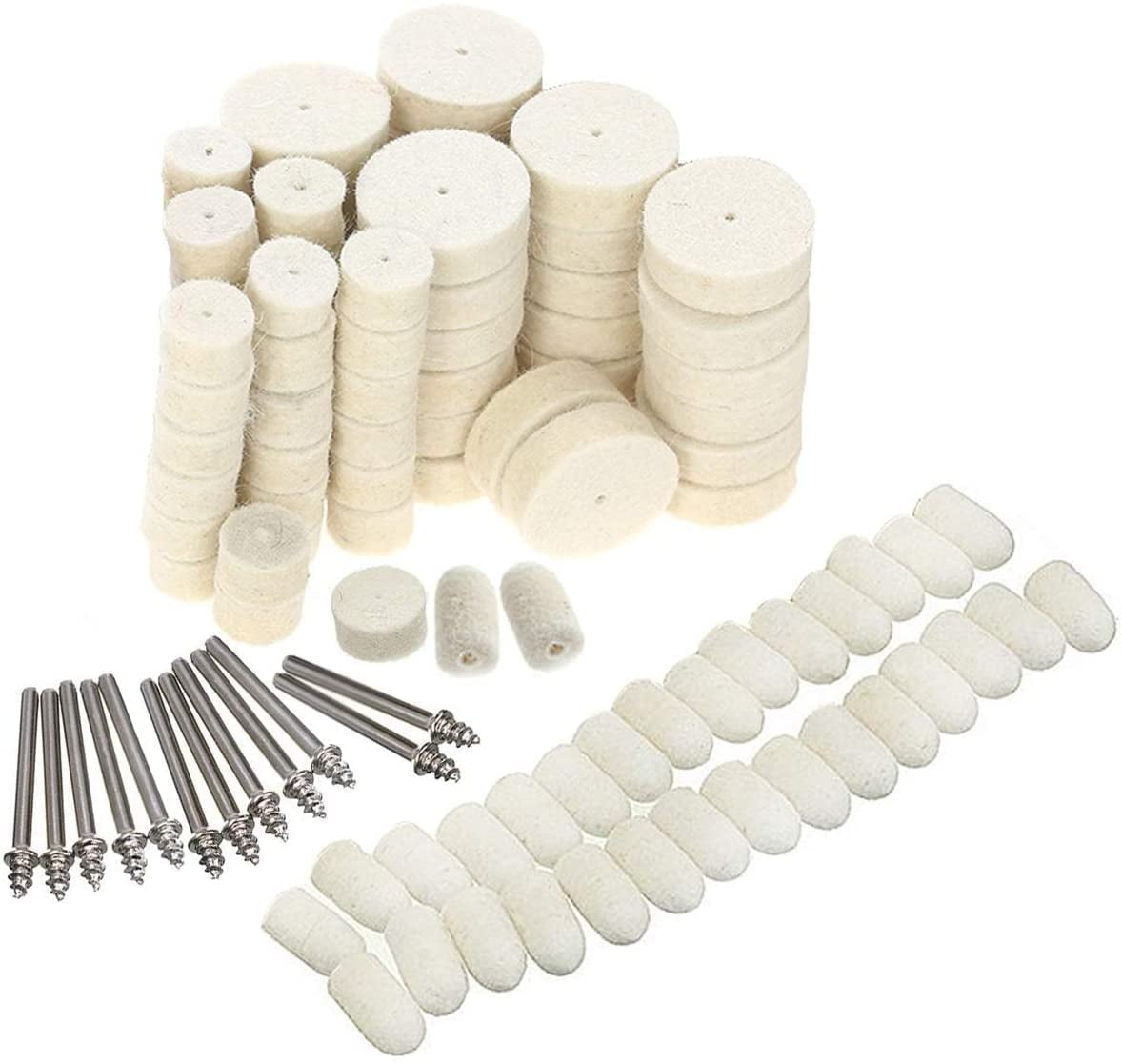 DIY Crafts Pack Of 60 Pcs Combo Polishing Mandrel Kit Density Felt Head ...