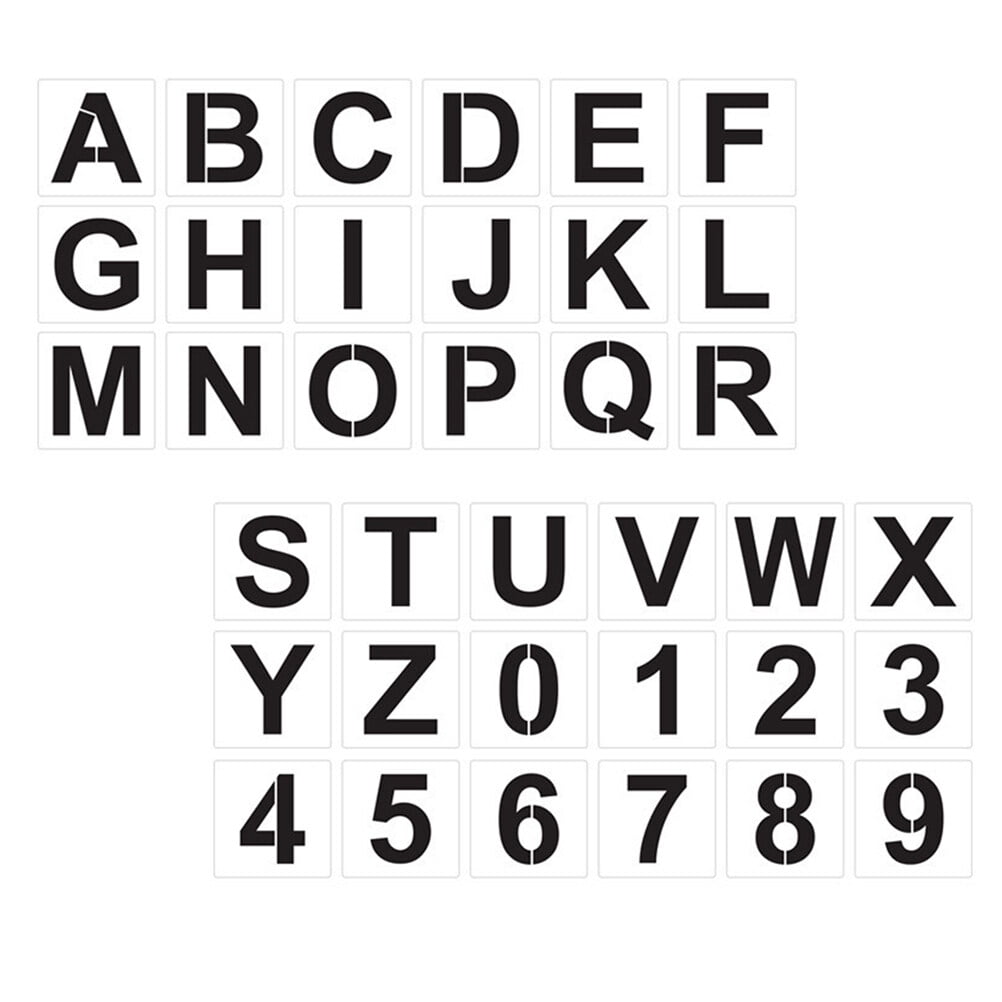 DIY Creation Stencil Alphabet Drawing Templates Alphanumeric Puzzle ...