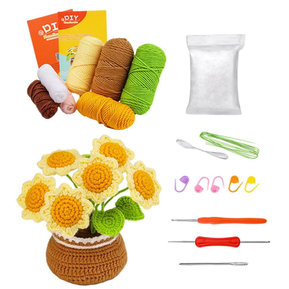 DIY Crochet Flower Pot Kit for Beginners: Easy Step-by-Step Guide ...