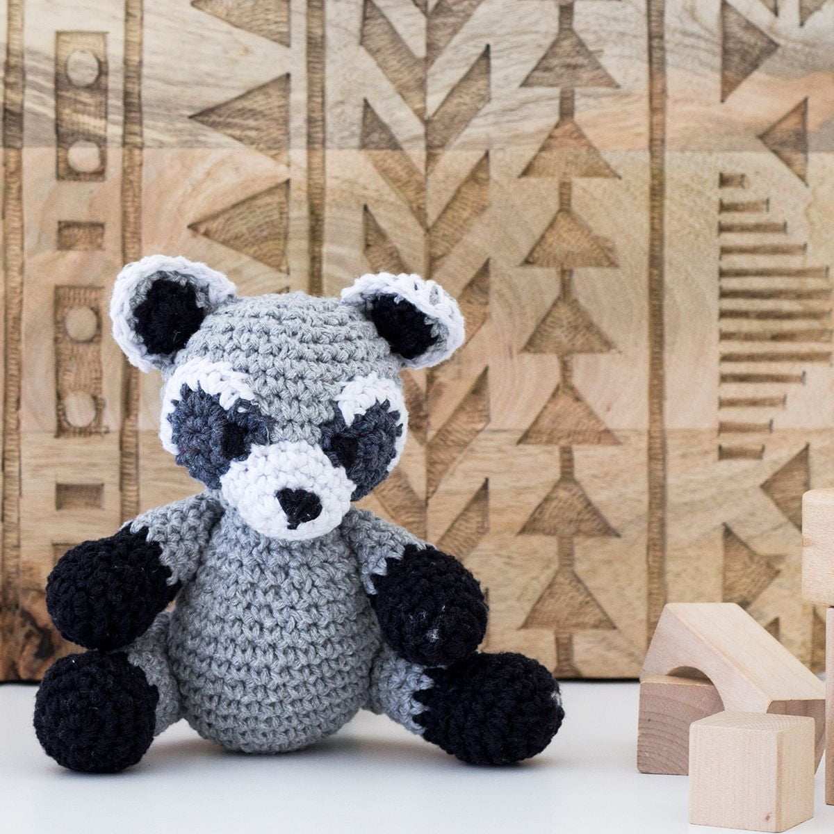 DIY Crochet Kit Raccoon Ricky - Gris PAK127 - Walmart.com
