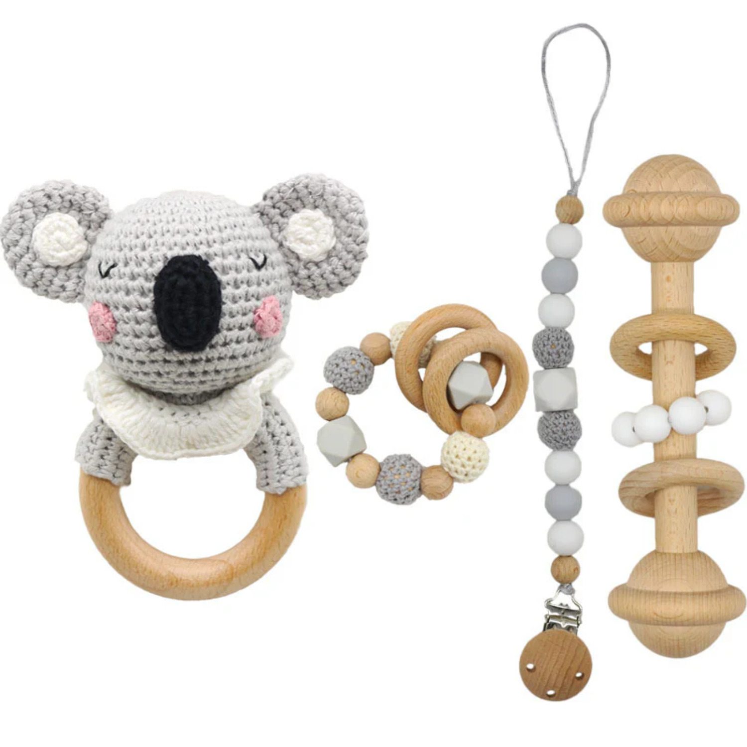 DIY Crochet Molar Appease Toy Koala Animal Molar Stick Baby Teether Kit ...