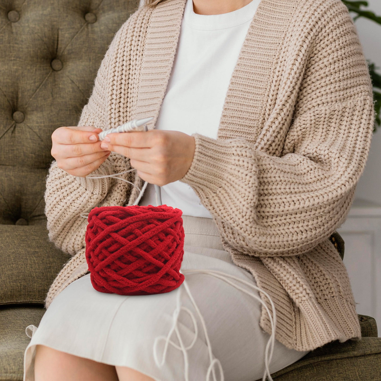 DIY Crochet Thick Ice Bar Yarn,Handcrafted Chunky Chenille Yarn For ...