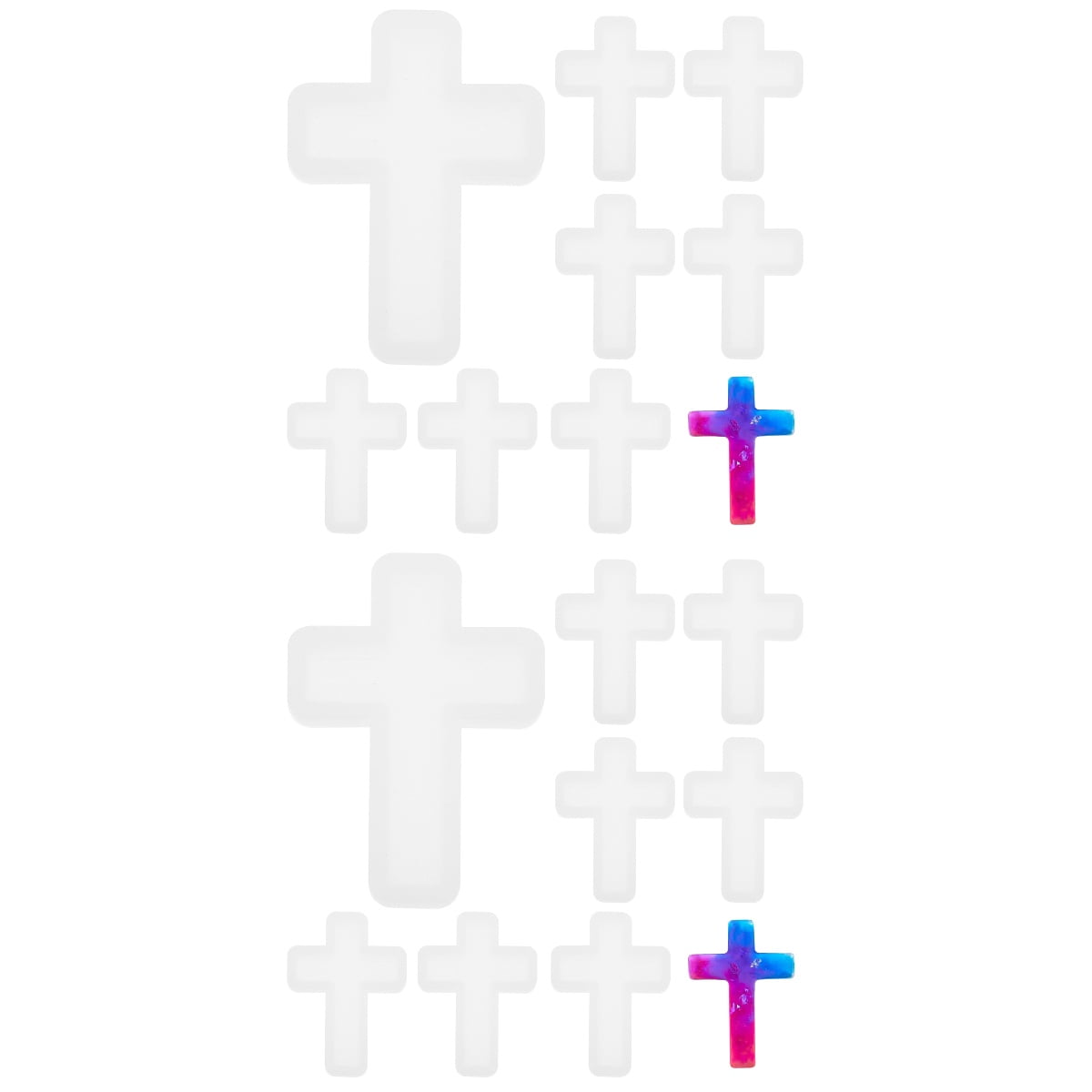 DIY Cross Pendant Silicone Mold Crafts 20 Pcs Molds Statues Pendants ...
