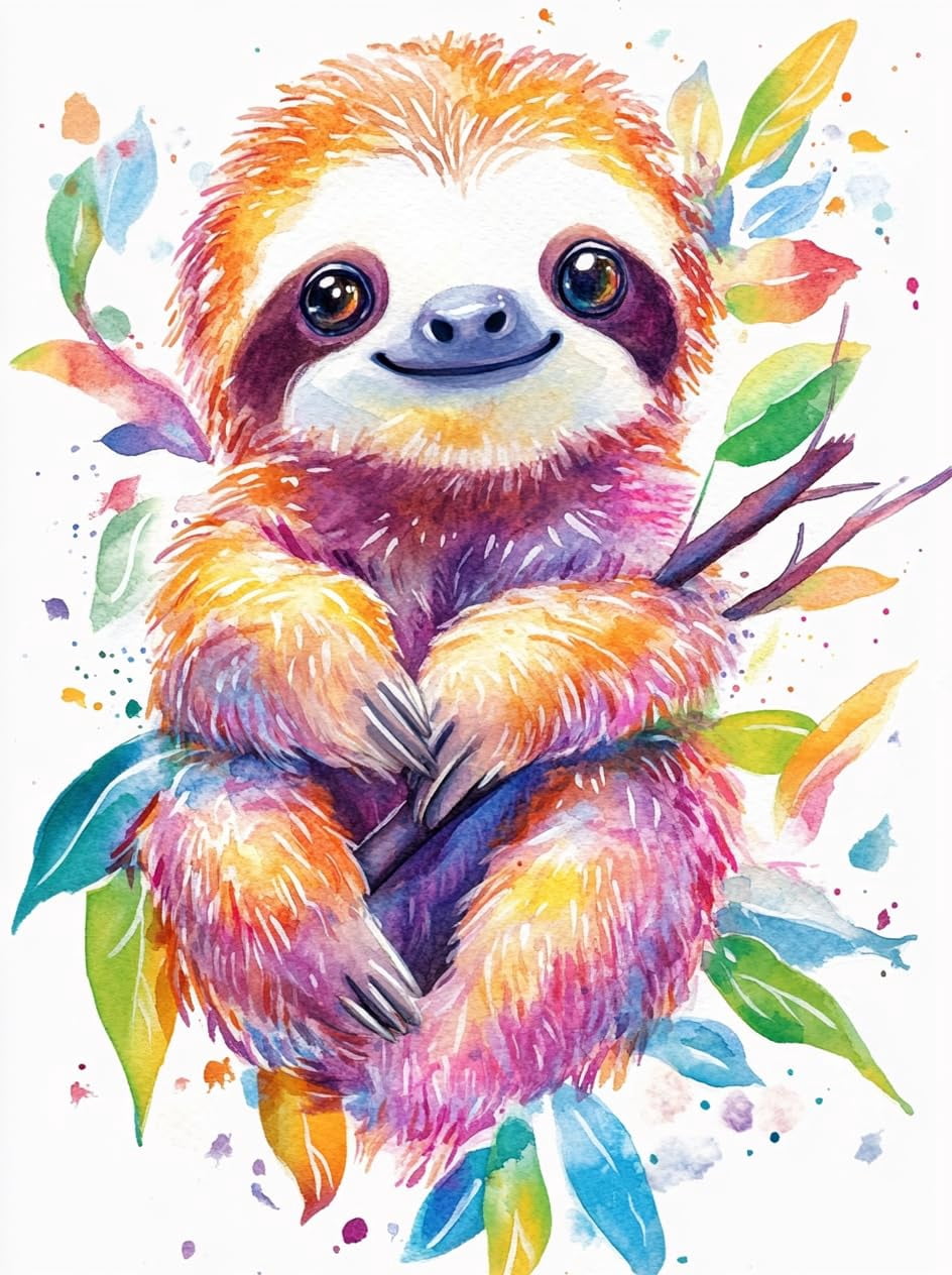 DIY Cross Stitch Kit Happy Sloth 11CT Embroidery Kit with Pattern ...