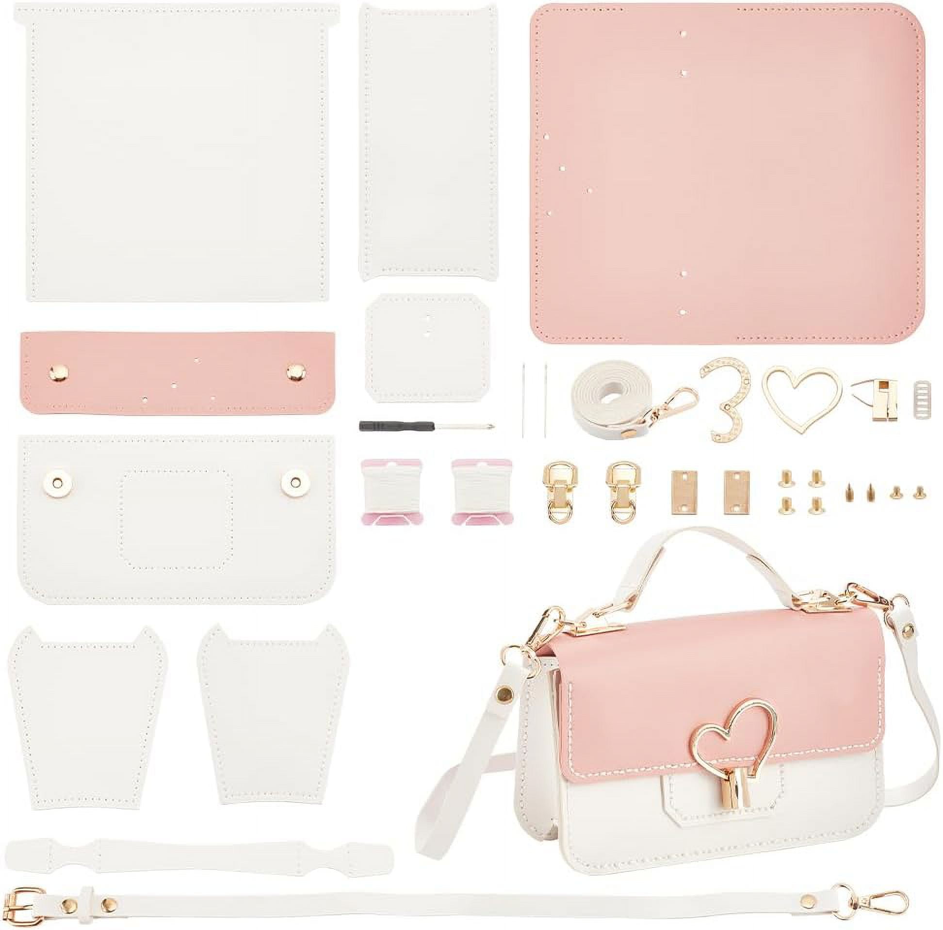 DIY Crossbody Bag Kits PU Leather Purse Making Kit Sewing Shoulder Bag ...