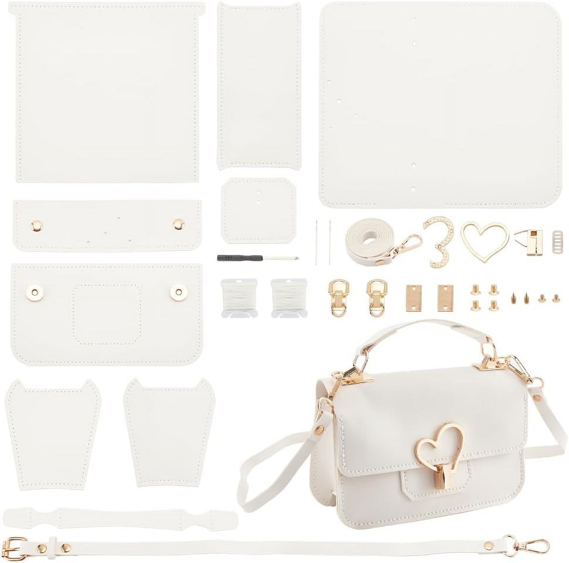 DIY Crossbody Bag Kits PU Leather Purse Making Kit Sewing Shoulder Bag ...