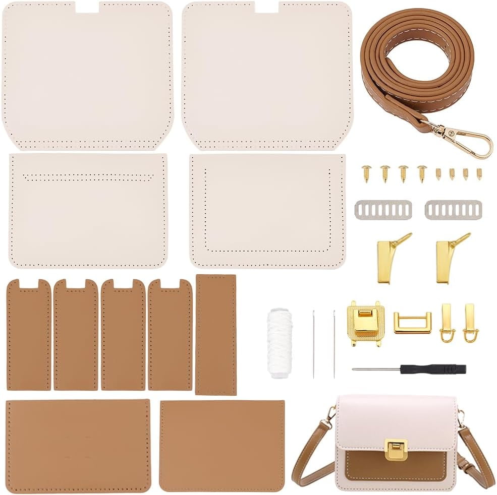 DIY Crossbody Bag Making Kit PU Leather Shoulder Bag Making Materials ...