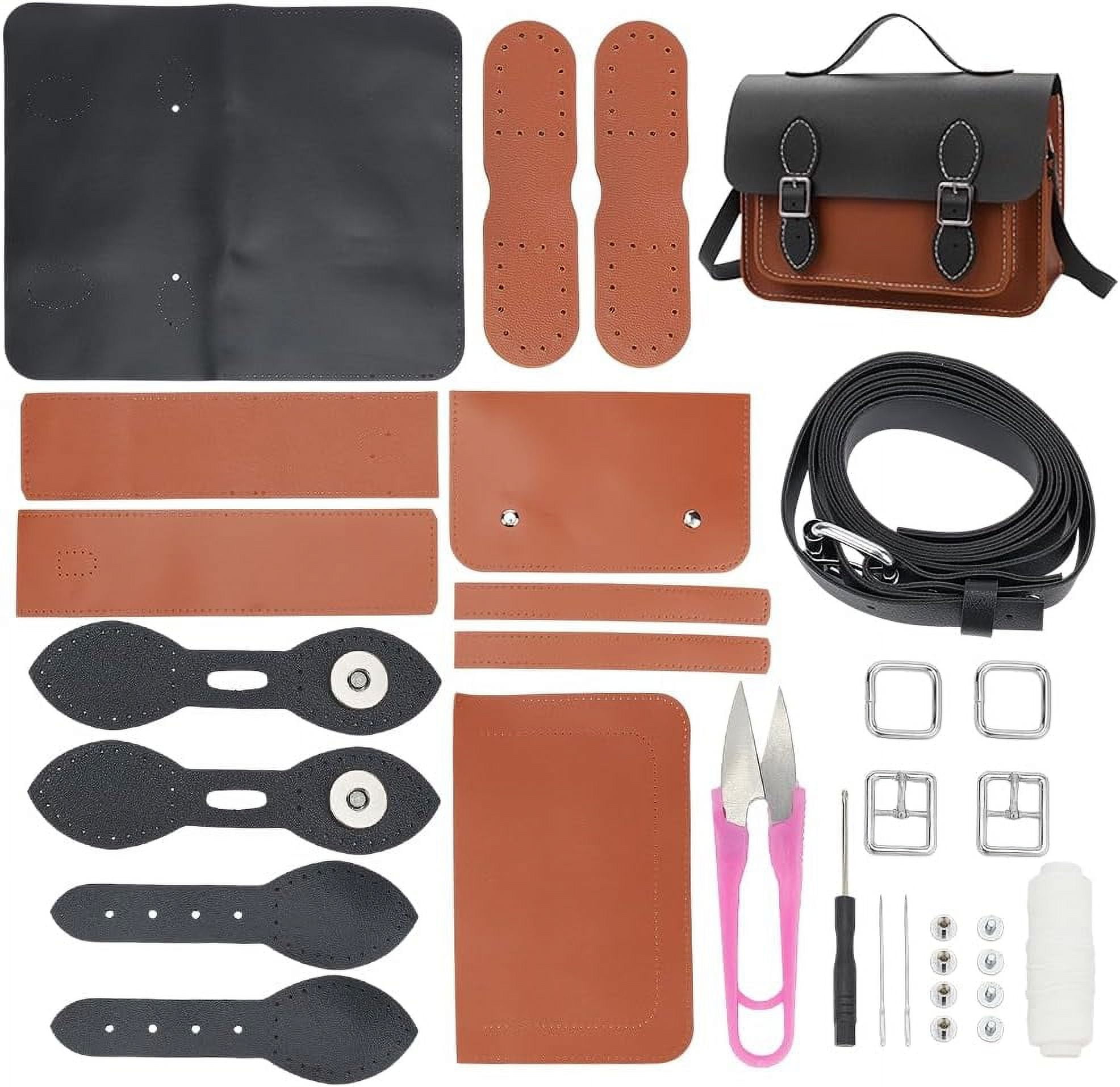 DIY Crossbody Bag Making Kit PU Leather Shoulder Bag SewingSet with ...